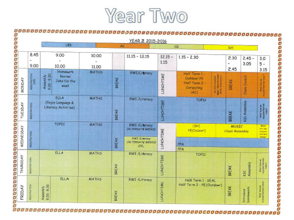 Timetable - Pool Hayes Primary School