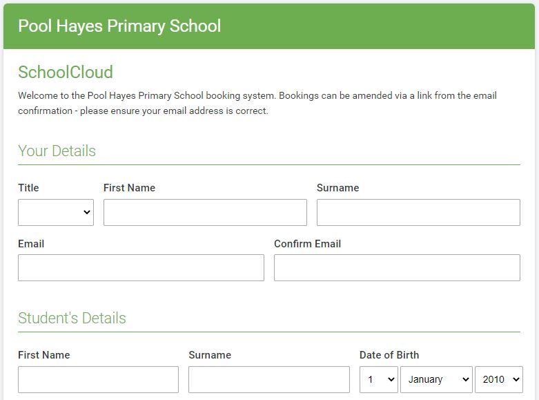 Parent Consultations - Pool Hayes Primary School